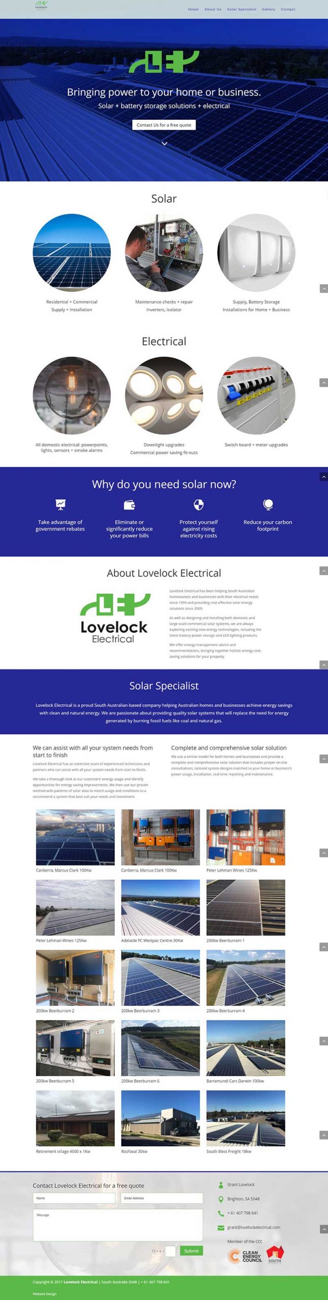 Lovelock Electrical Website Design - Website Adelaide
